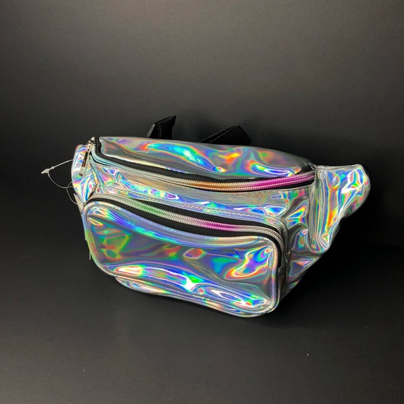 Bags | Last One Holographic Silver Rave Fanny Pack | Poshmark